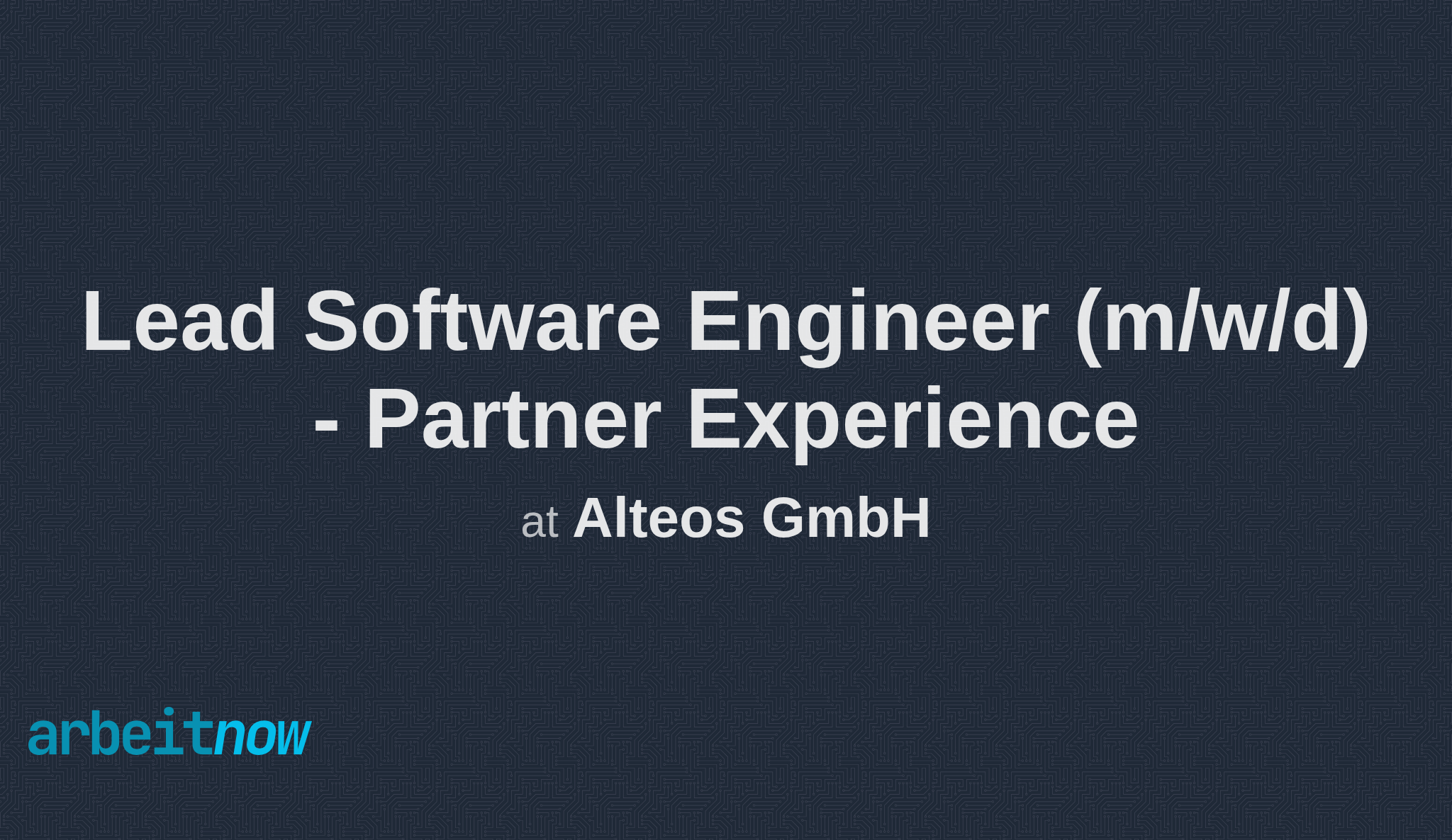 Lead Software Engineer (m/w/d) - Partner Experience job at Alteos GmbH in Berlin